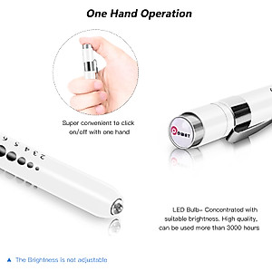 Opoway Nurse Pen Light with Pupil Gauge LED Medical Pen Lights for Nursing Students Doctors with Batteries 2pcs White