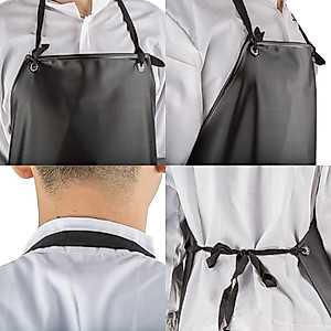 ETBOL Chemical Resistant Vinyl Apron - Black Plus Size Unisex PVC Aprons for Dishwashing,Dog Grooming,Gardening,Fish Cleaning,Lab Work
