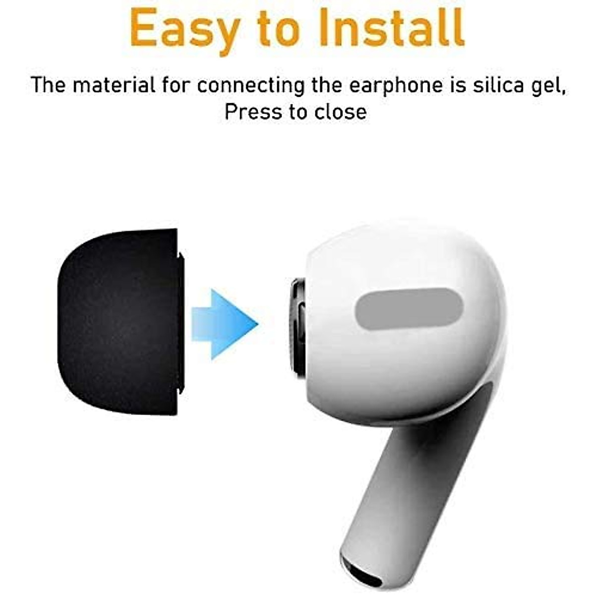 CANOPUS Memory Foam Replacement Earbud Tips, Compatible with AirPods Pro to Avoid Falling Off, 3 Pairs (Small, Medium, Large), Black