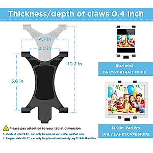 IPOW 360 Degree Rotatable Break-Resistant iPad Tripod Mount Adapter, Universal Tablet Clamp Holder Fits Ipad, Ipad Air, Pro, Mini, Microsoft Surface, Nexus, for Tripod Monopod, Selfie Stick,Tabletop