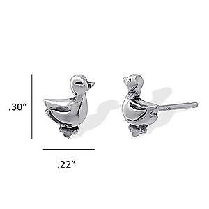 Boma Jewelry Sterling Silver Duck Stud Earrings