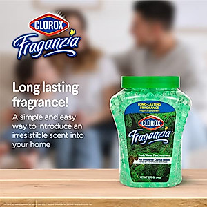 Clorox Fraganzia Air Freshener Beads in Fresh Winter Pine Scent, 12 oz Jar | Gel Beads Air Freshening Scent Beads | Car Air Freshener for Car, Home, or Car