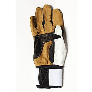 Marucci Blacksmith Full-Wrap Baseball Batting Gloves, White/Black, Adult Large