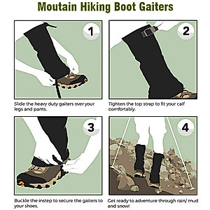 Apkaf Snake Gaiters, Snake Bite Protection for Lower Legs, Outdoor Leg Gaiters Hiking Hunting Snow Boot Gaiters Sand Waterproof Boots Cover Legging Gaiters Fit for Men & Women, Adjustable Size