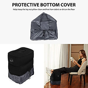 Inflatable Foot Rest Pillow for Air Travel,Kids/Adults Airplane Travel Pillow Accessories,Footrest Adjustable Height Kids Bed,Foot Rest Pillow for Kids & Adults on Plane,Car,Train,Office,Home (Grey)