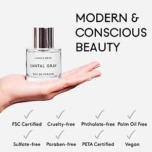 Lake & Skye Santal Gray Eau de Parfum, Long Lasting Fragrance, 1.7 fl oz (50 ml) - Woody Scent