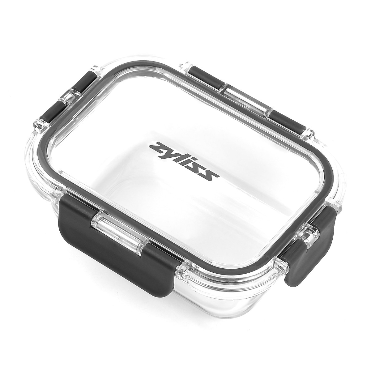 Zyliss Glass Container, Shatterproof Glass, Airtight Food Storage Box with Sealable Lid, Microwave Safe, BPA Free, Freezer Safe, Fridge Storage, Food Container, 6.3in x 4.7in x 2", 12.5oz