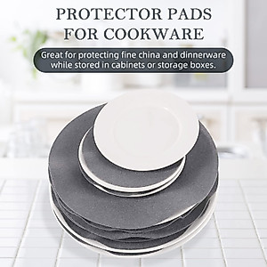 96 Pack Felt Plate Dividers Protectors, Thick Felt Round Plate Separators Pads China Dish Storage Protectors Pads with 3 Sizes for Packing Stacking Porcelain Cookware, Grey