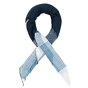 Zando Fall Scarfs for Women Extra Soft Shawl Wraps for Women Cashmere Feel Tassel Plaid Scarf Large Triangle Scarves Tartan Shawl Blue Plaid