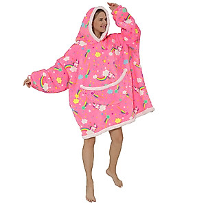 JERYMUND Oversized Blanket Hoodie - Sherpa Fleece Wearable Blanket for Unisex Adult Women Men, Fluffy Giant Comfortable Hooded Sweatshirt