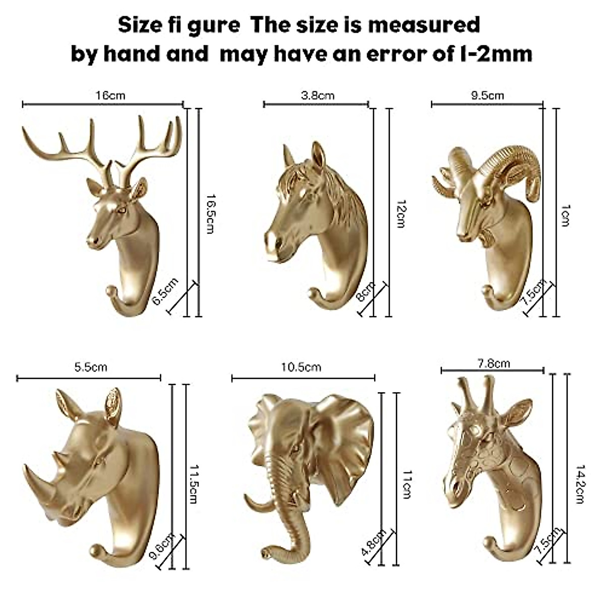 MAXVITAVELA 6 Pack Creative Antlers Coat Hooks/ Single Wall Hook, Hooks Mounted for Coat, Bag, Towel, Key, Wall, Hook Rack, Hanging Coats Bathroom Entryway, Decorative Gift