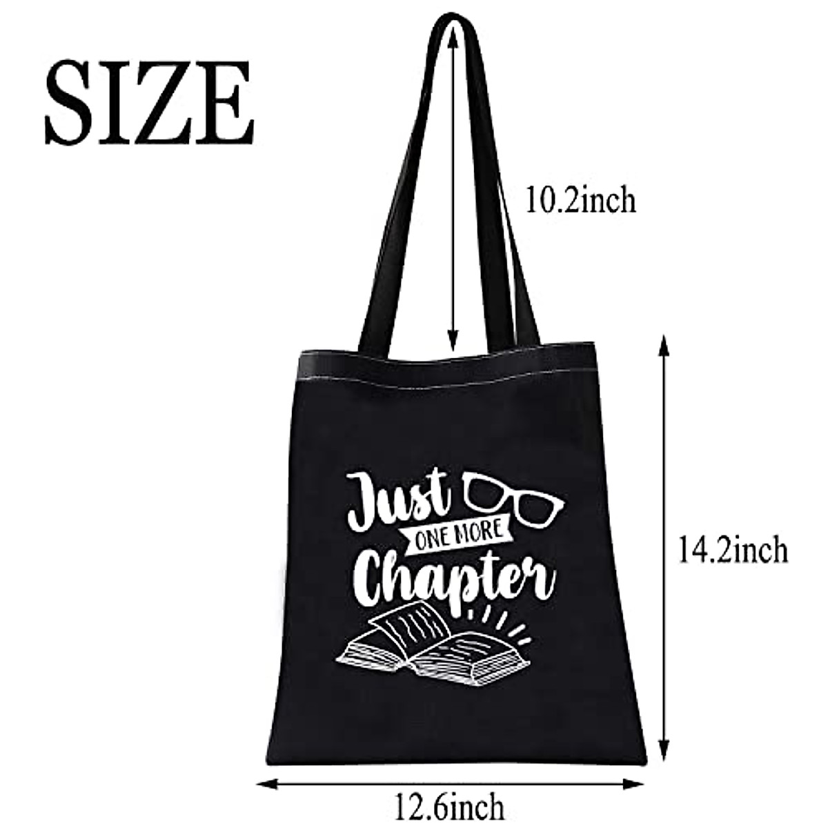 BDPWSS Just One More Chapter Tote Bag Book Lover Shoulder Bag For Bookworm Librarian Reading Lover Book Nerd Gift (one more chapter TGbl 2)