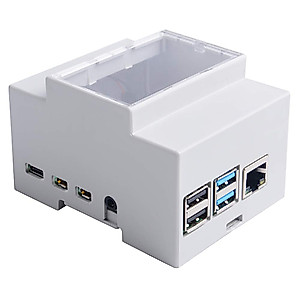 GeeekPi Case for Raspberry Pi 4, DIN Rail Case with Fan for Raspberry Pi 4, Modular Box for Electrical Panels, Pi 4 Heatsinks for Raspberry Pi 4 Model B