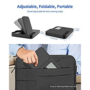 MeesMeek 15W Max Foldable Wireless Charging Station with 18W QC Power Adapter and USB-C Cable, 3 in 1 - Mobile Phone Wireless Charger Dock/Earbuds Qi Pad/Alarm Clock (Black)