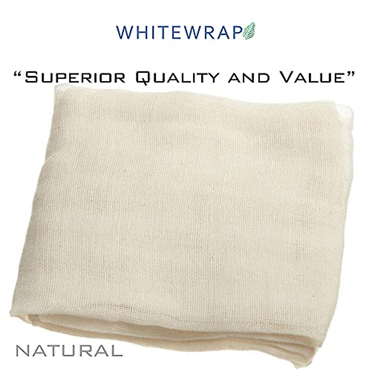 WHITEWRAP Cheesecloth Grade 50 18 Sq Ft 2 Pack | 100% Unbleached Cheesecloth | Cheese Cloth for Straining, Cheesecloth for Cooking, Organic Cheesecloth, Muslin Cloths for Straining Butter, Nut Milk