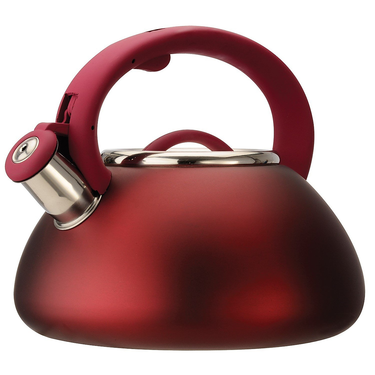 Primula PAVRE-6225 2-1/2 Qt Stainless Steel Matte Red Avalon Tea Kettle