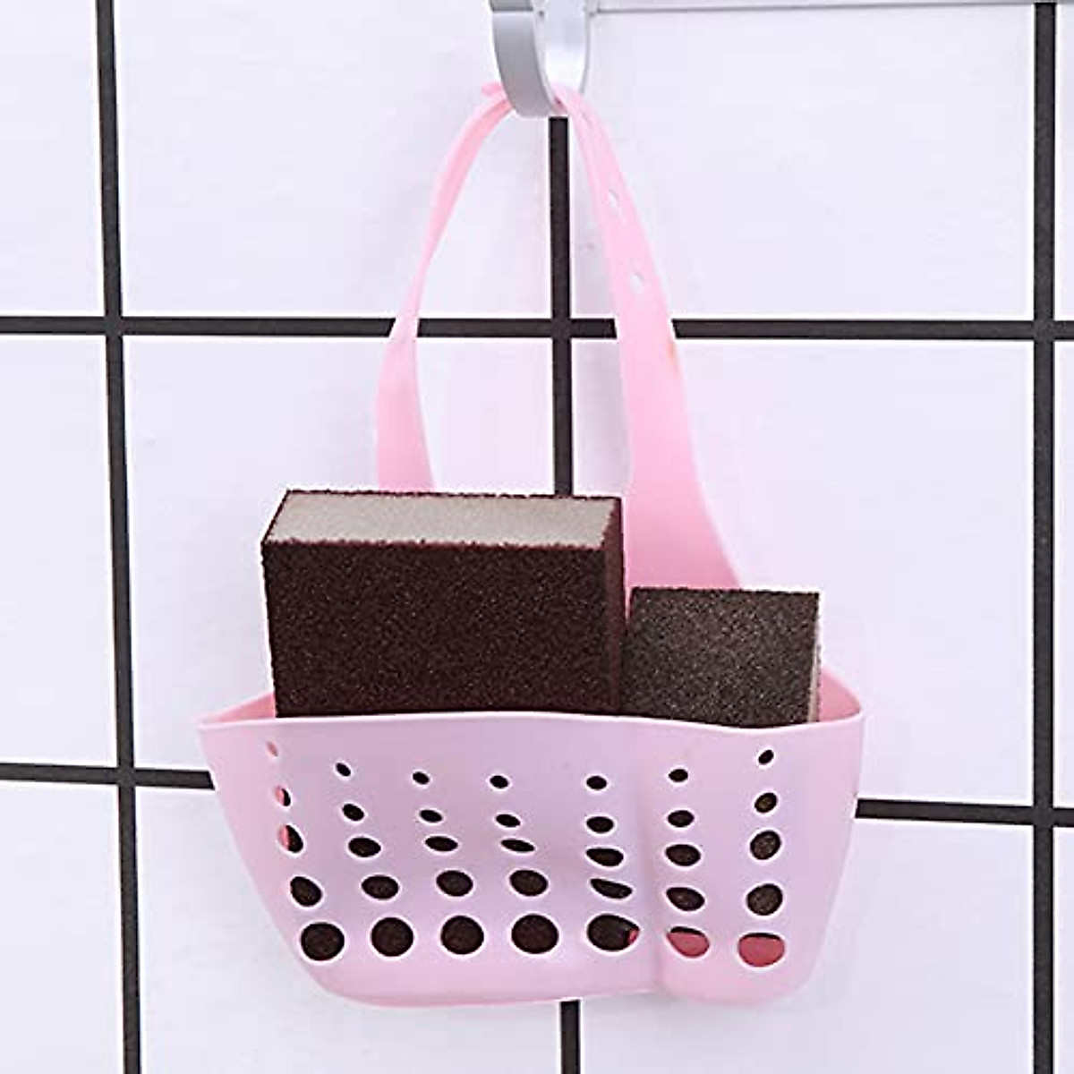 Ochine Kitchen Sink Hanging Storage Basket Sink Sponge Holder Hanging Kitchen Sink Caddy Sponge Holder Sink Soap Box Organizer Shelf Hanging Kitchen Sink Organizer Rack Kitchen Storage Accessories