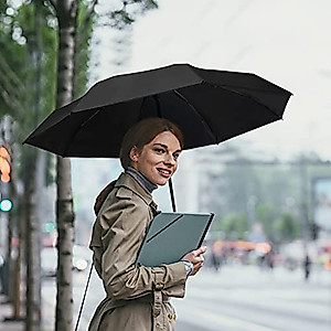 Kavoilauri Small Pocket Umbrella - Mini Folding Compact Umbrella with Case, Travel Umbrella for Rain,8 Ribs Lightweight Portable Umbrella for Girls and Women(Black)