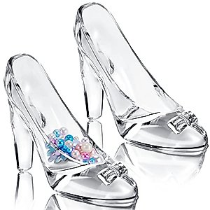 Suclain 2 Pcs Glass Slipper Decoration Gift Princess Crystal High Heels Shoes Figurine Ornaments for Girls Shoe Women Coming of Age Ceremony Wedding Christmas Birthday Party(Clear)