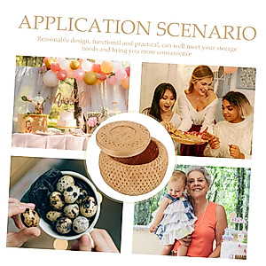 LIGHTAOTAO Bamboo Weaving Round Bamboo Basket with lid Tea Bag Organizer Coffee Canister Woven Serving Bowl Wicker Organizer bin Basket for Snacks Bread Basket Holder Gift Basket Food