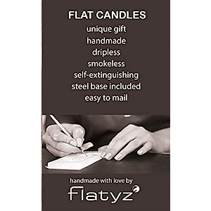 Flatyz Hand Painted Flat Candle| Unscented, Dripless, Smokeless, Decorative | Monet – Water Lilies | Double Wick with Metal Base | Unique Gift Idea and Home Décor Accent