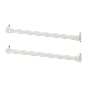 I-K-E-A KOMPLEMENT PAX Wardrobe Clothes Rail, White Closet Rod Hanging Storage Organizer 19 5/8 Inches, 2 Pack