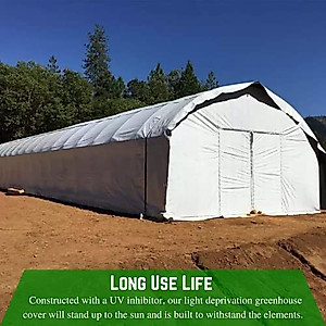 Farm Plastic Supply - Panda Film Light Deprivation Greenhouse Cover - 6 mil - (10' x 25') - 100% Blackout Tarp, Black White Plastic Sheeting, Green House Poly Film