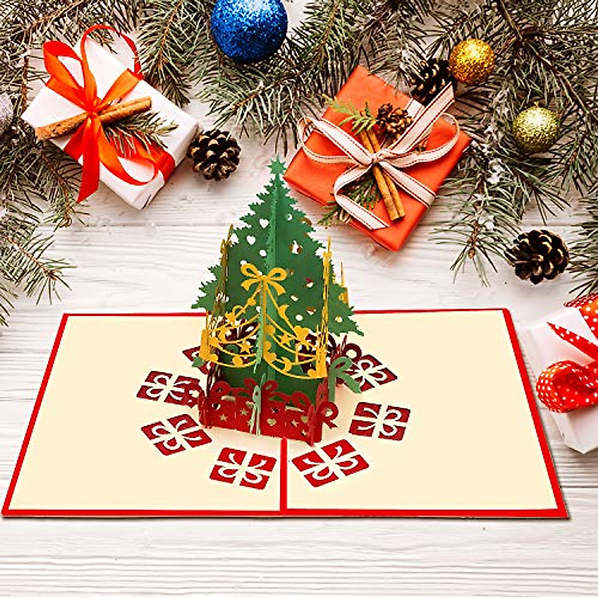 HBlife 9 Pack 3D Christmas Cards Pop Up Holiday Postcards Greeting Handmade Holiday Xmas Cards & Envelopes for New Year