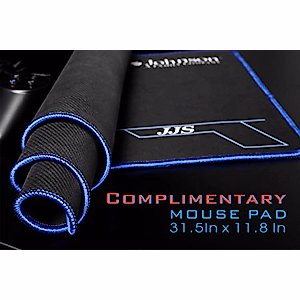 JJS 48" Home Office Gaming Computer Desk with Removable Monitor Stand, X Shaped Large Gamer Workstation PC Table with Cup Holder Headphone Hook Speaker Storage Free Mouse pad, Black