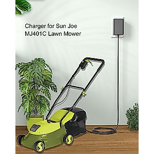 Replacement for 29V Sunjoe MJ401C Charger Compatible with Sun Joe MJ401C MJ401C-CHRG MJ401C-XR MJ401C-XR-SJB MJ401C-Pro MJ401C-XR-RED Cordless Electric Lawn Grass Mower, for Sun Joe Lawn Mower Charger