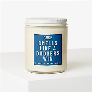 CE Craft - Smells Like a Dodgers Win Candle - Funny Birthday Gift for Him - Baseball Themed Gift - Gift for Dad, Boyfriend - Dodgers Gift (Sparkling Champagne)