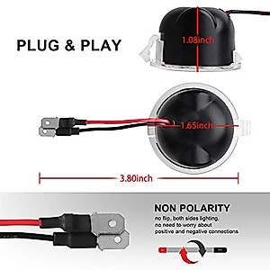 RUXIFEY Side Mirror Puddle Light LED Lamp Compatible with Ford F150 Explorer Edge Expedition Flex Fusion Taurus X, 6000K White, 2-Pieces