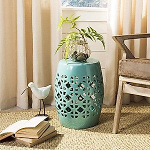 Safavieh Circle Lattice Ceramic Decorative Garden Stool, White