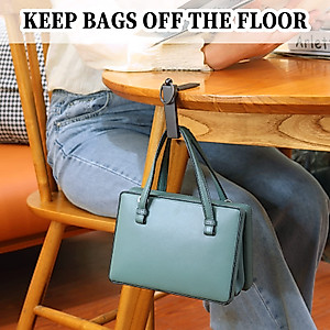 BULFULL Purse Hook for Table, Instant Bag Purse Hook Hanger Holder for Table Desk Folding Handbag Table Hook Hanger for Women Mobile Phone Stand Holder(Platinum)