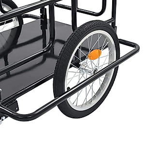 Festnight Bike Cargo Trailer 51.2"x28.7"x19.7" Steel Black
