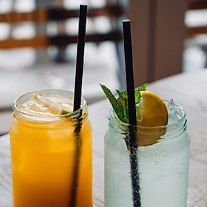 Dicunoy 6 Pack 24oz Glass Smoothie Cups, Reusable Boba Tea Cups with Lids and Straws, Wide Mouth Iced Coffee Cups Tumbler, Mason Jars for Iced Beverage, Juice, Jam, Honey, Travel Drinking