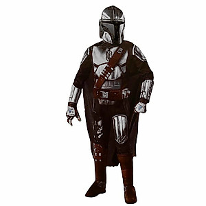 Rubies Mandalorian Star Wars Youth Costume Kids Dress Up Cosplay Halloween (Deluxe Mandalorian, Medium)