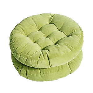 Tiita Round Chair Cushions 22"x22" Indoor/Outdoor Floor Pillows Cushion for Patio Furniture Seat Pads Meditation Pillow for Yoga Living Room Sofa Balcony Set of 2, Green
