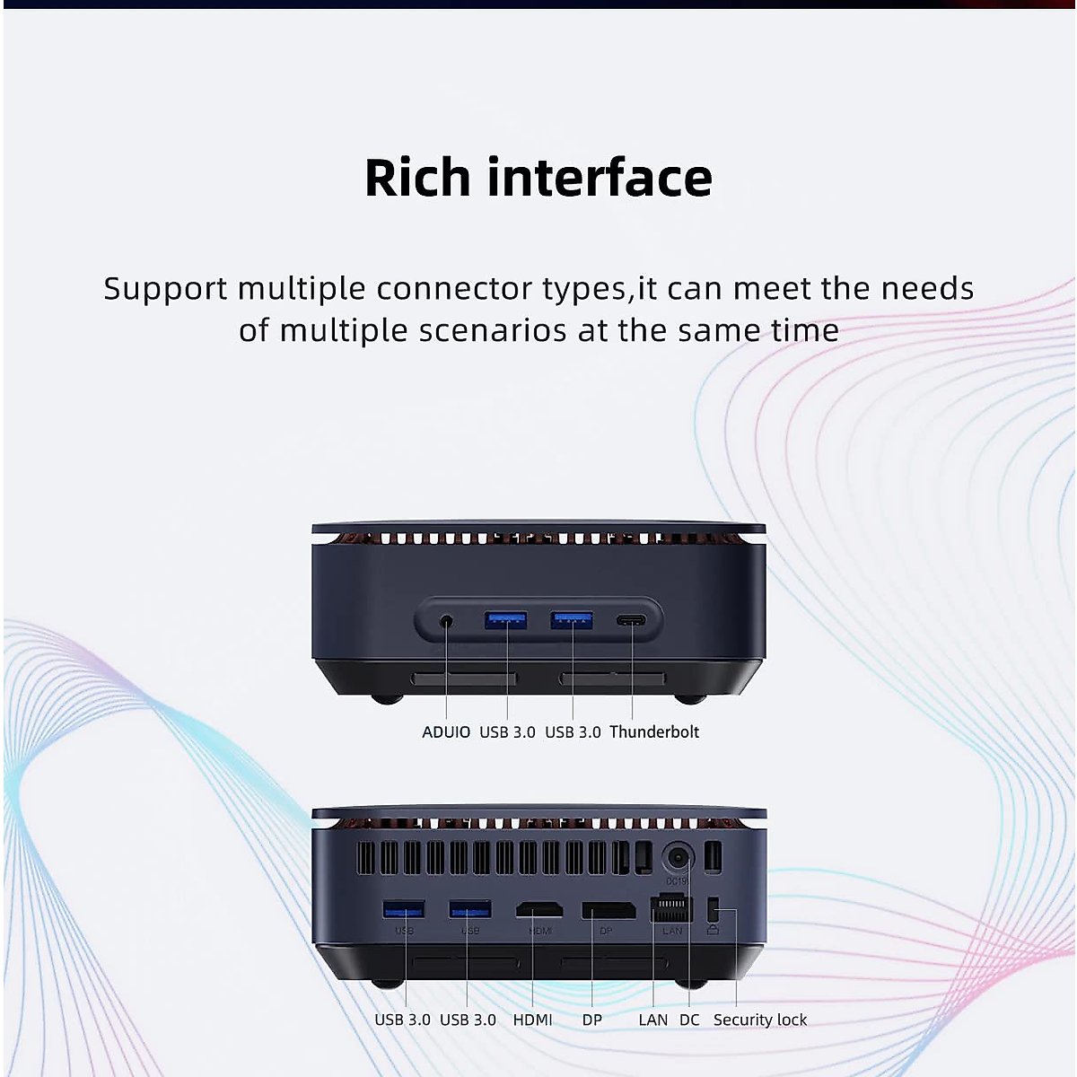 KAMRUI Thin Client Mini PC 11th Intel 4-Core i7-1165G7 Iris Xe Graphics 16GB DDR4 RAM 512GB NVMe SSD WiFi AX BT HDMI DP Thunderbolt4 RJ-45 Fingerprint Build-in Speaker Windows 11 Pro