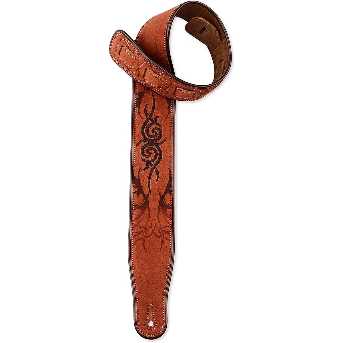 Dulphee Leather Guitar Strap, 2.8 Inches Width Suede Guitar Strap for Bass, Electric guitar and Acoustic Guitar (Brown Tribal)