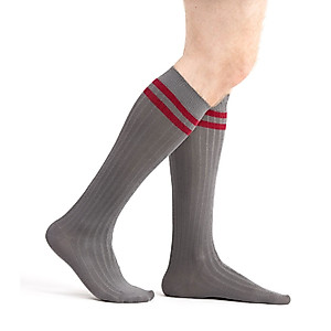 SERICI 4 x Mens Knee High Cotton Striped Socks | Over the Calf Socks | Dress Socks | Size 9-11