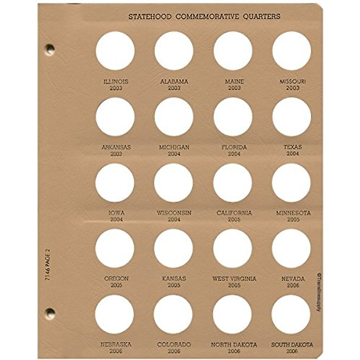Dansco US Statehood Quarter with Territories Date Set Coin Album 1999-2009 #7146