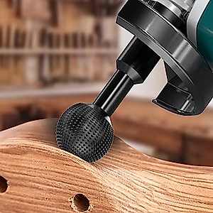 Pomsare Sphere Rotary Burr with 5/8-11 Threads for 4 1/2 and 5 Inch Angle Grinder, Ball Gouge Angle Grinder Attachments Power Carving Tools for Wood Carving Grinding Polishing Engraving