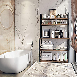 Tribesigns 5-Tier Kitchen Bakers Rack with Hutch, Industrial Microwave Oven Stand, Free Standing Kitchen Utility Cart Storage Shelf Organizer (Rustic Brown)