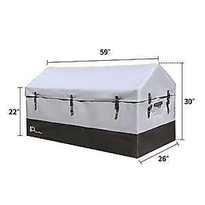dapai Outdoor Storage box, 172 Gallons Capacity Waterproof Portable Deck Box for Gardening Tools, Seat Cushions,and Other Accessories. Grey & Black