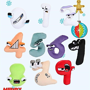 Yeerovan Alphabet Number Plush Toys, 26 Letter Series Plushies, 0-9 Number Toys, Fun Stuffed Dolls Soft Pillow Decoration, Holiday and Birthday Gifts for Kids Friends Family(1026-1)