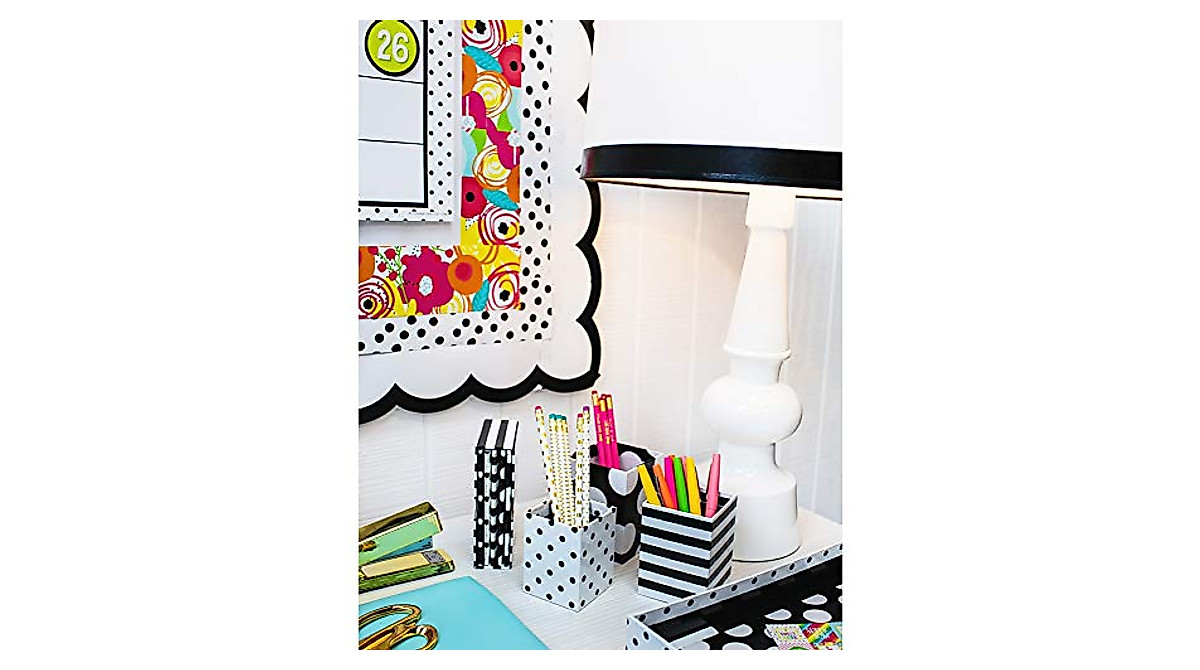 Stylish 3-Piece Polka Dot Pencil Cup Holder Set