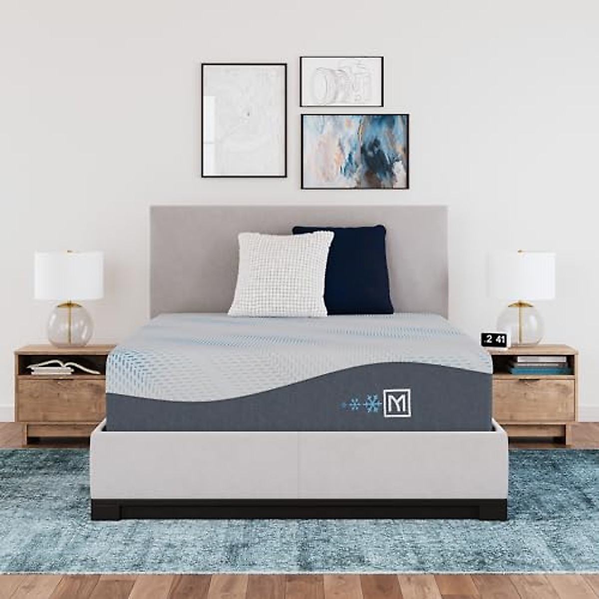 Signature Design by Ashley 14 Inch Millennium Cushion Firm Gel Memory Foam Hybrid Mattress, Queen, White
