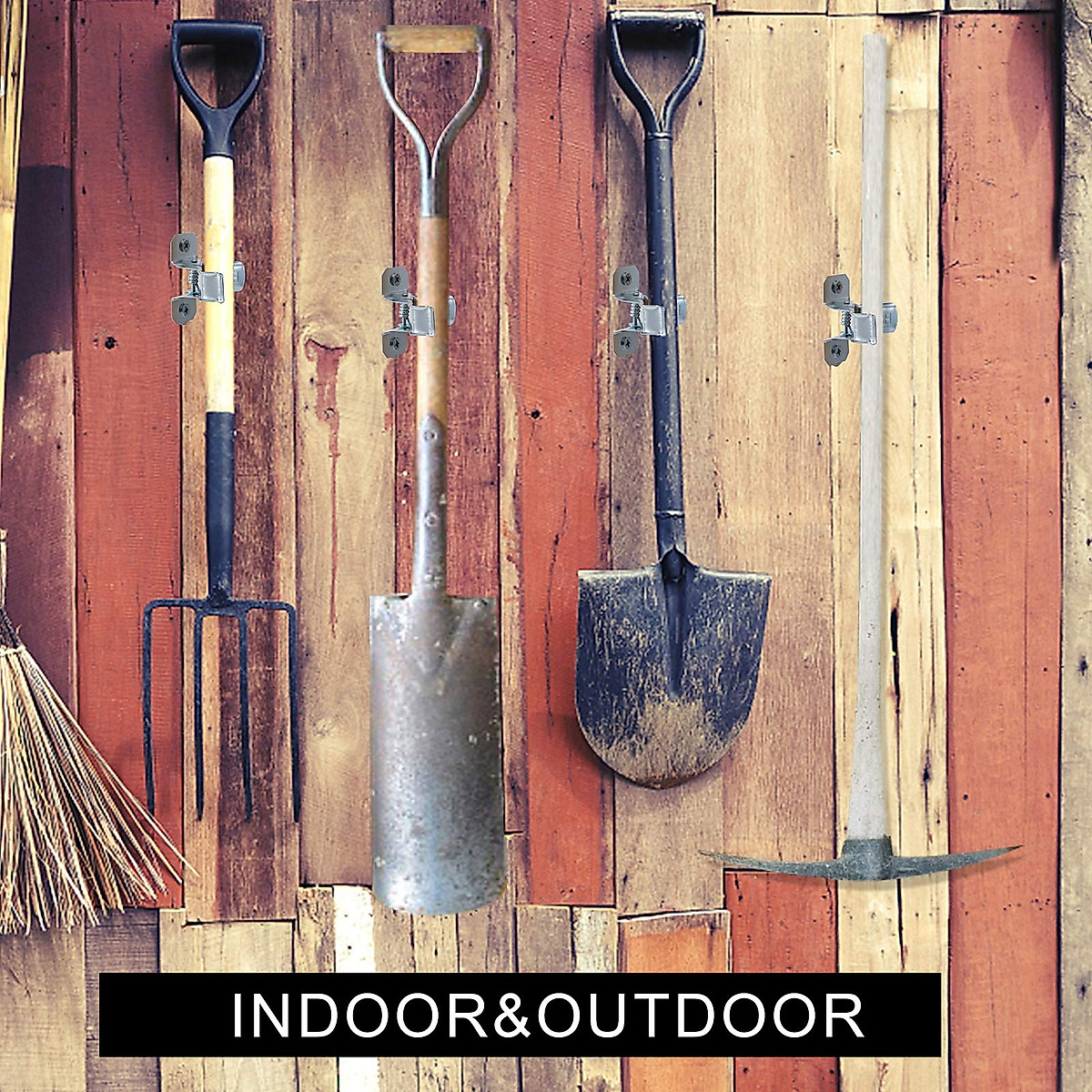 Shovel Holder, Mop and Broom Holder Heavy Duty Metal Wall Mounted Broom Utility Hooks Tool Hanger for Warehouse, Garden,Sheds,Garage -14PACK