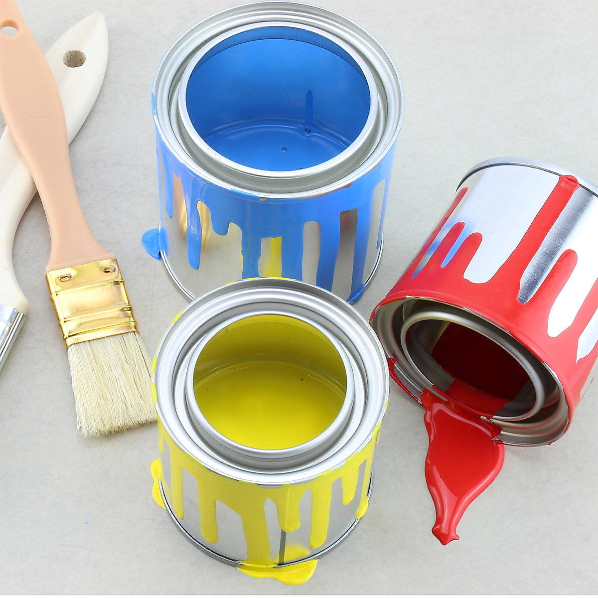 Cornucopia Metal Paint Cans with Lids (1/2 Pint Size, 6-Pack), 1-Cup Capacity Empty Unlined Half Pint Paint Pails